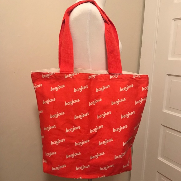 ban.do | Bags | Bonjour Canvas Tote New W Tags | Poshmark
